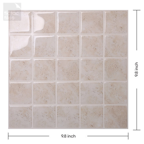 TicTacTiles 10" x 10" PVC Peel & Stick Mosaic Tile & Reviews | Wayfair