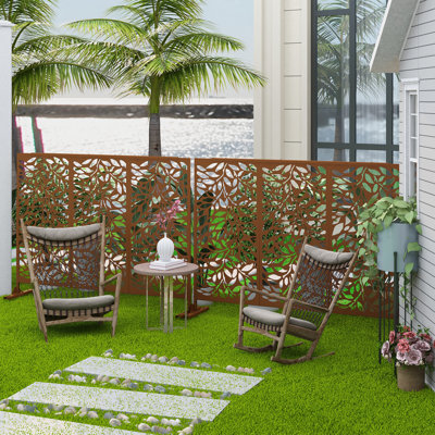 Fency 6.5 ft. H x 4 ft. W Privacy Screen Metal Fence Panel & Reviews ...