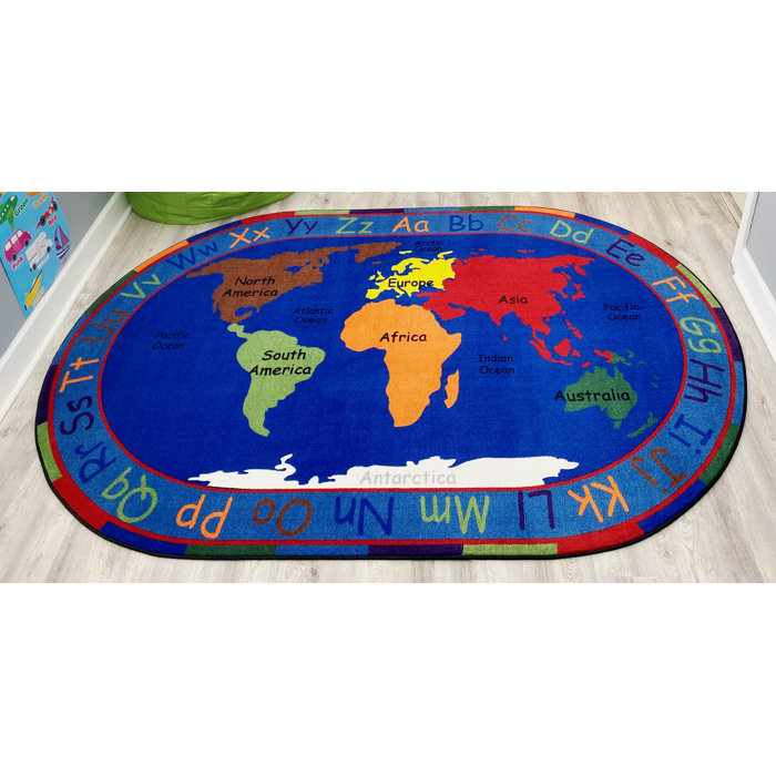 Kid Carpet All Around the World Map Kids Rug & Reviews | Wayfair