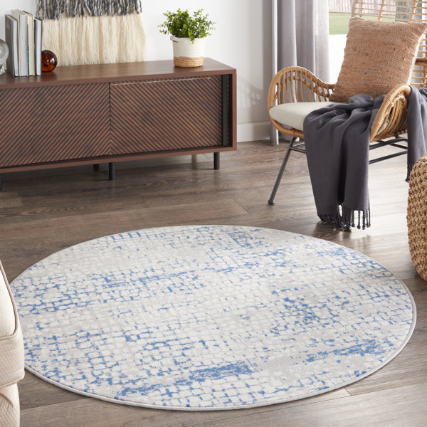 17 Stories Bri Gray/Blue Area Rug & Reviews | Wayfair