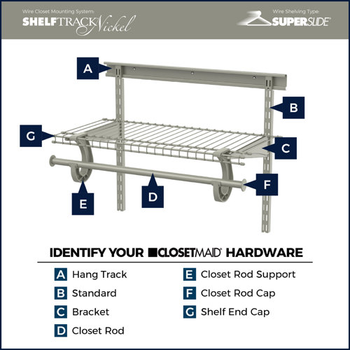 ClosetMaid ShelfTrack Standard Closet System Hardware | Wayfair