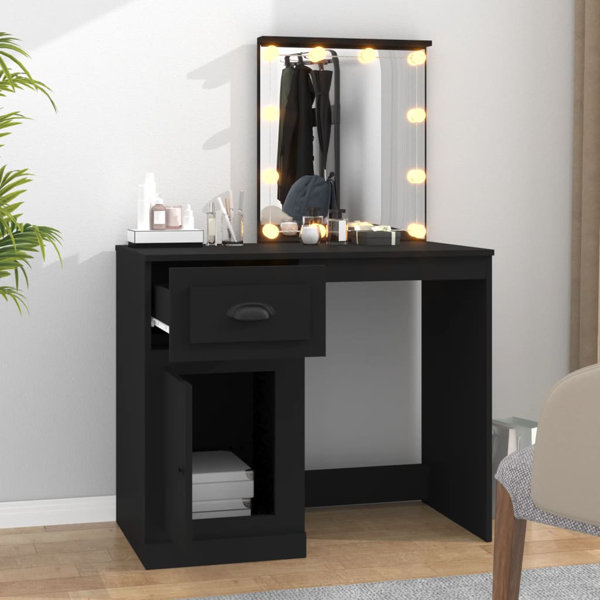 Union Rustic Dressing Table With LED Concrete Grey 90X50x132.5 Cm ...