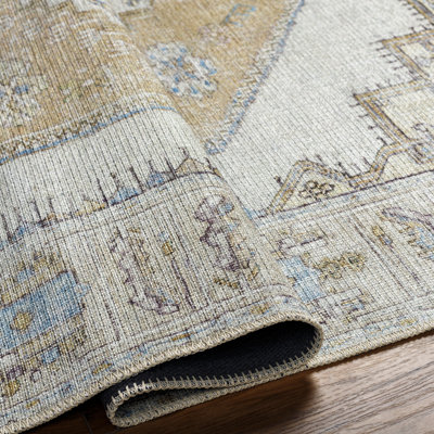 Langley Street Westbrook Machine Woven / Power Loomed Khaki/Yellow Rug ...