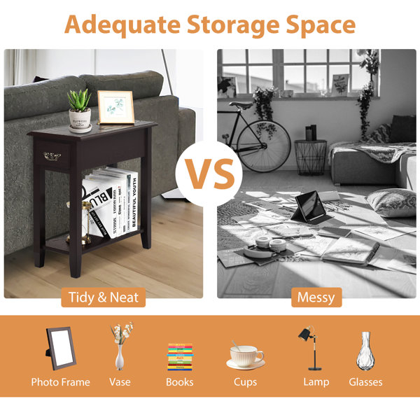 Three Posts Avon Side Table with Storage & Reviews | Wayfair.co.uk