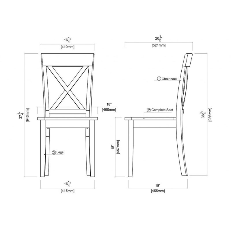Laurel Foundry Modern Farmhouse Williamsbridge Cross Back Side Chair ...