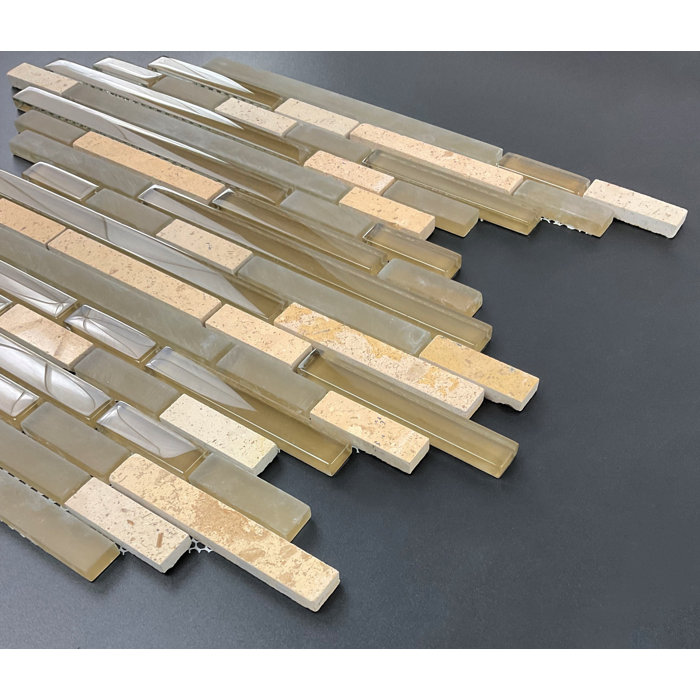 ES Stone Glass and Marble Linear Mosaic Tile | Wayfair