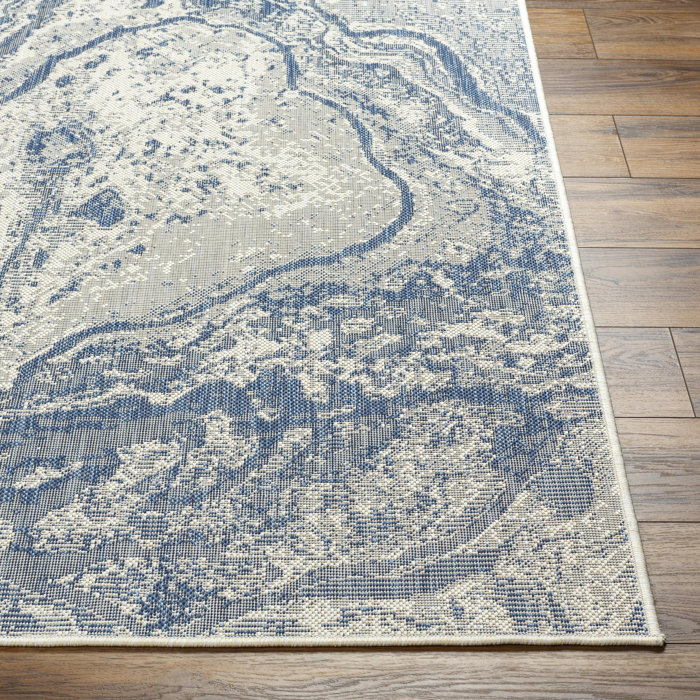 Ivy Bronx Blue Indoor/Outdoor Rug | Wayfair