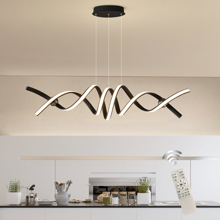 Ivy Bronx Annchen 2 - Light Kitchen Island Linear LED Pendant - Wayfair ...