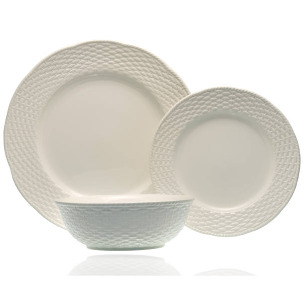 Red Vanilla Nantucket Stoneware Dinnerware Set - Service for 4 ...