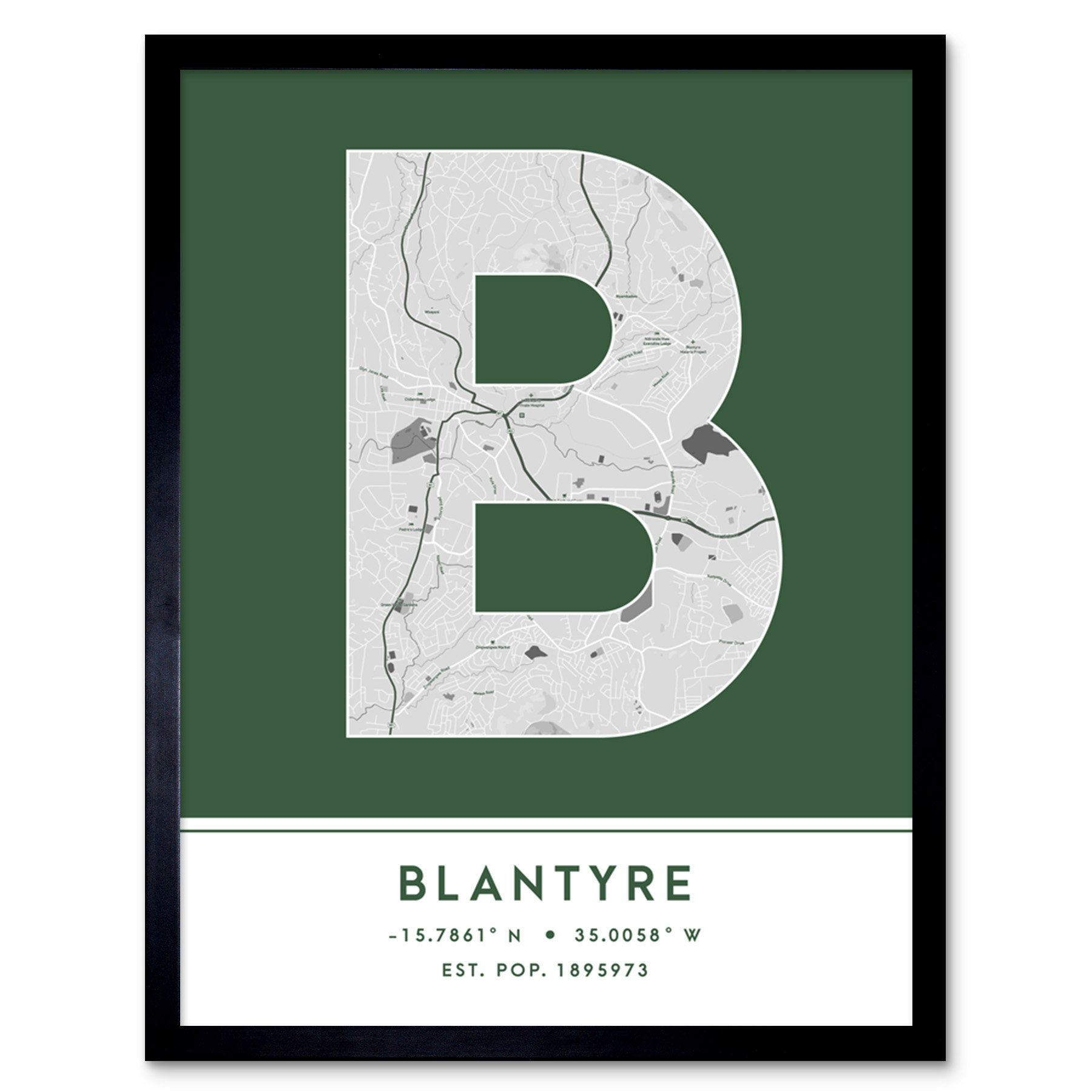 Wee Blue Coo Blantyre City Map Blantyre Green by Wee Blue Coo - Picture ...