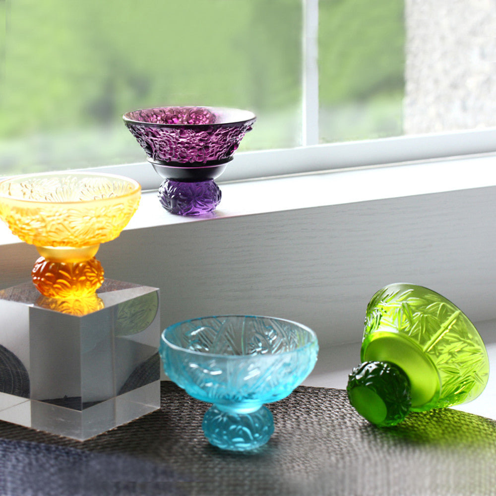 LIULI Crystal Art 4 - Piece Crystal All Purpose Wine Glass Assorted ...
