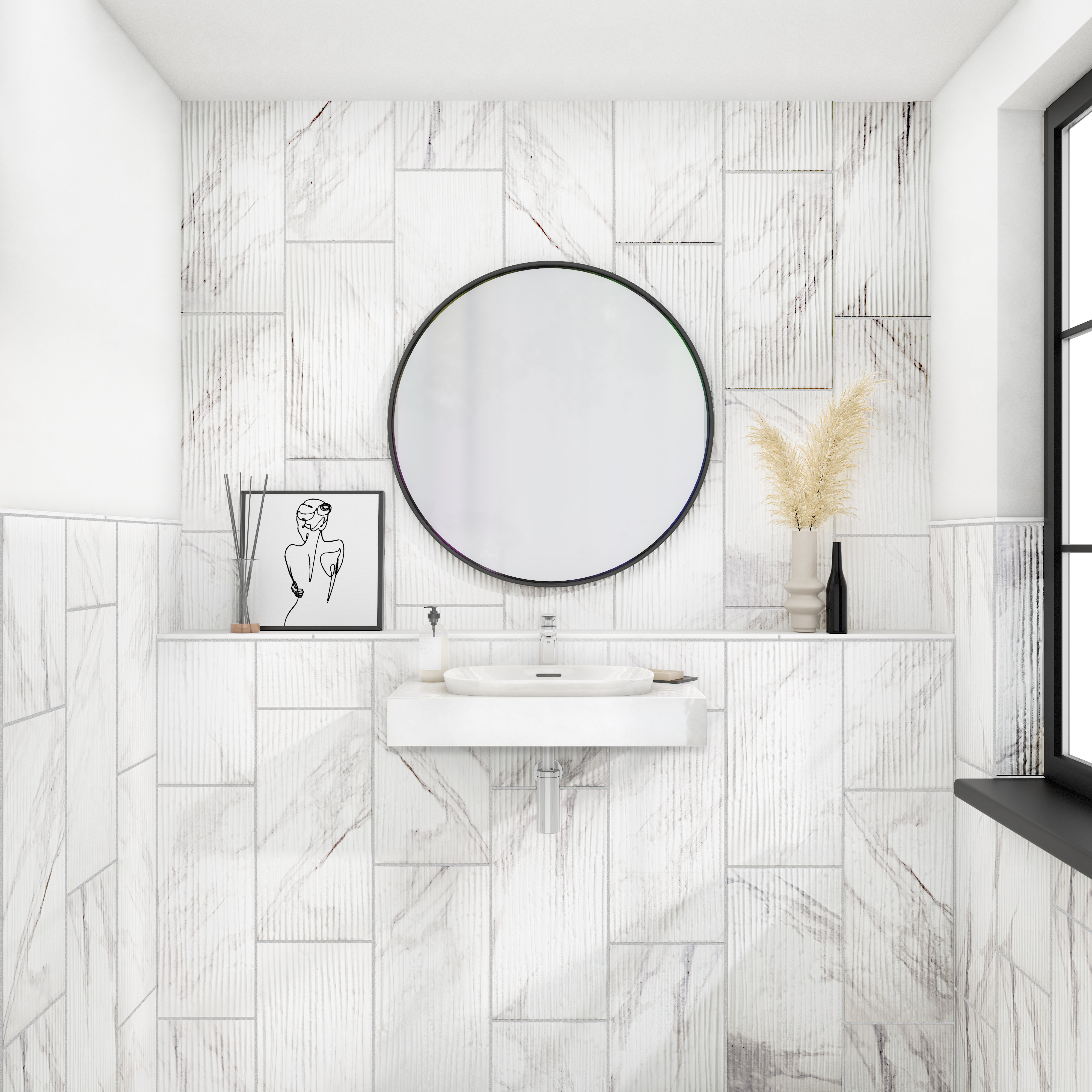 Daltile Perpetuo 12" x 24" Glazed Ceramic Wave Wall Tile | Wayfair