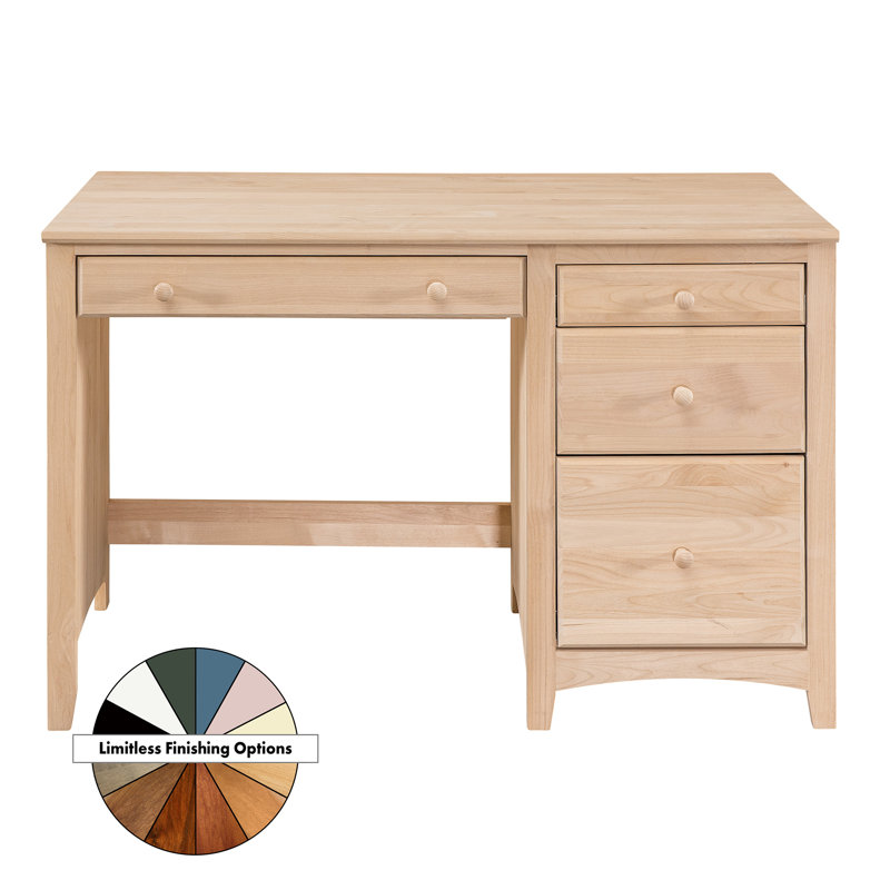 Foundry Select Malani 4 Drawer Solid Wood Desk & Reviews | Wayfair