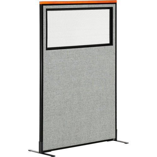 Interion Deluxe Freestanding Blue Office Partition Panel With Partial ...