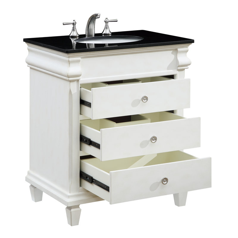 Alcott Hill® Steptoe 30'' Single Bathroom Vanity with Marble Vanity Top ...