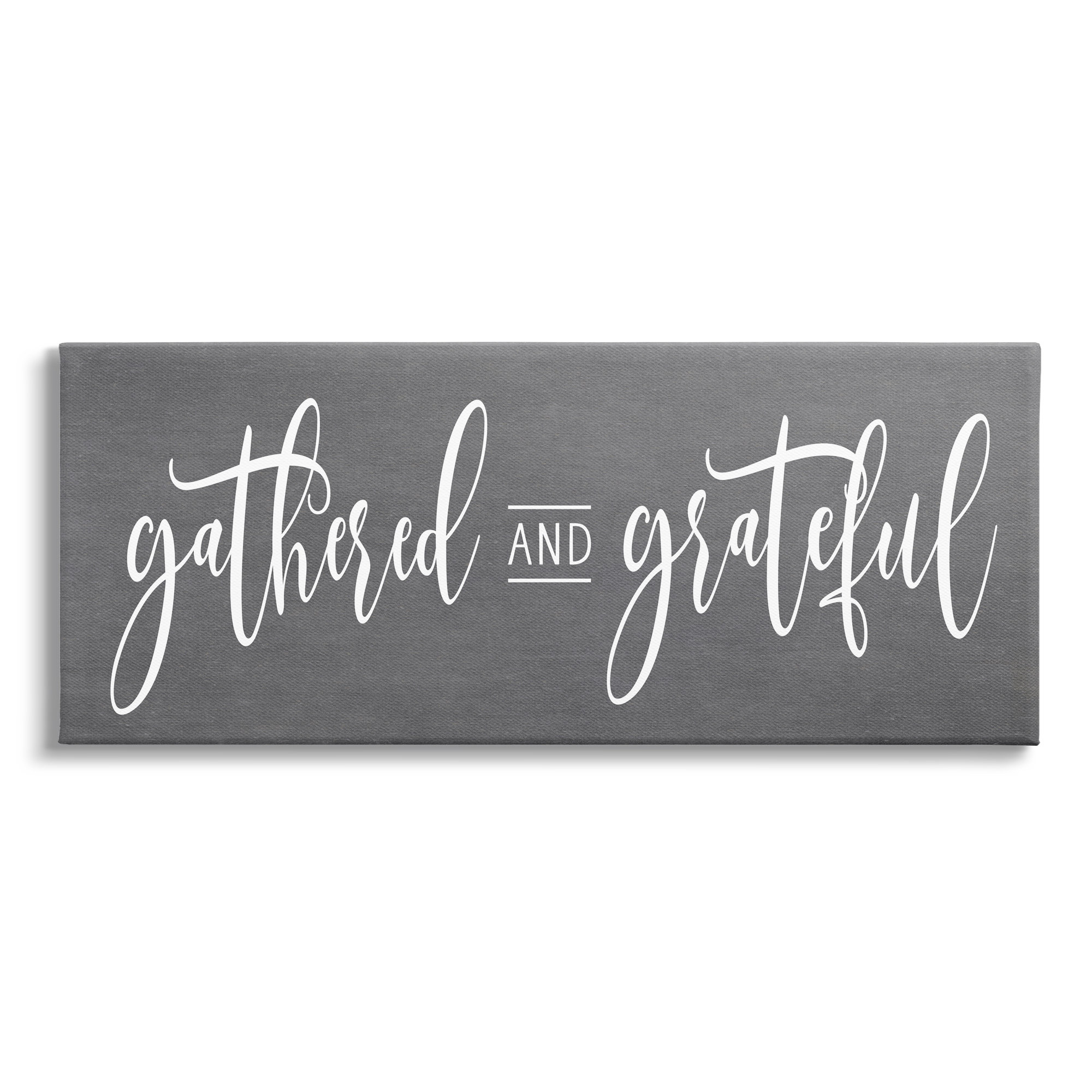 Stupell Industries Gathered And Grateful Fancy Cursive Thankful Family ...