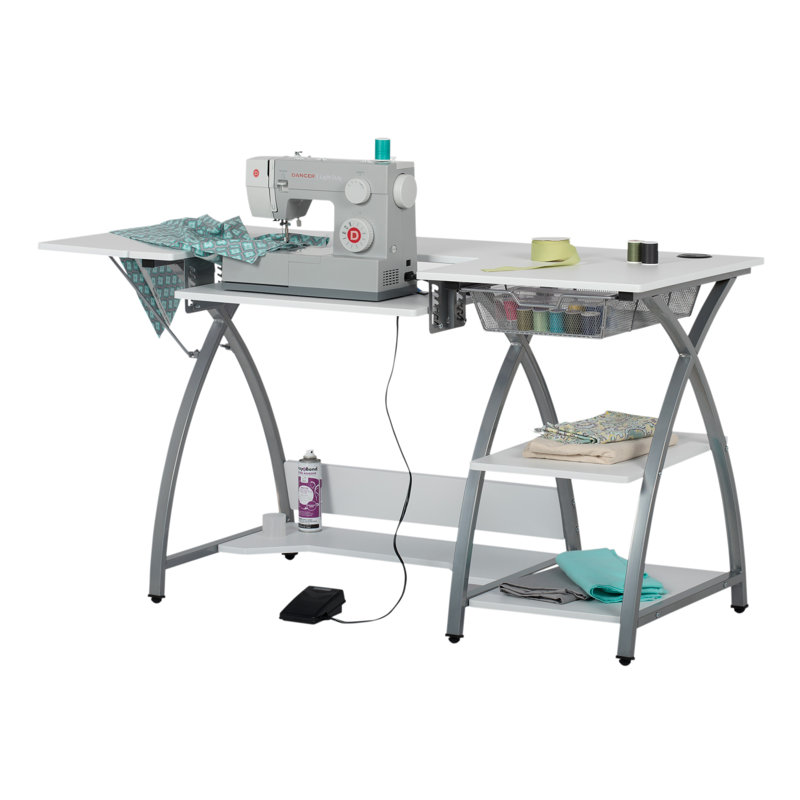 Sew Ready 56.75'' x 23.5'' Sewing Table with Sewing Machine Platform ...