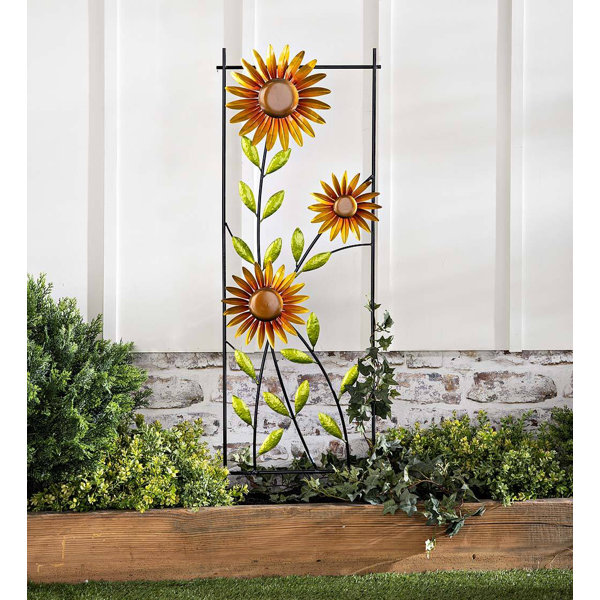 Plow & Hearth Spinning Sunflower Metal Garden Trellis - Wayfair Canada