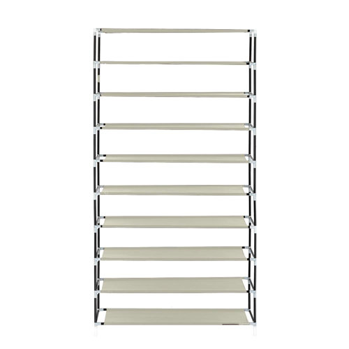 Rebrilliant 45 Pairs Beige Shoe Rack & Reviews | Wayfair