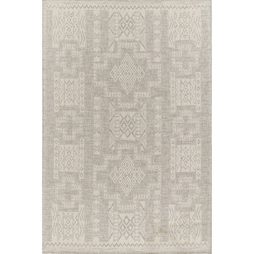 Joss & Main Pavia Moroccan Gray Indoor / Outdoor Area Rug | Wayfair