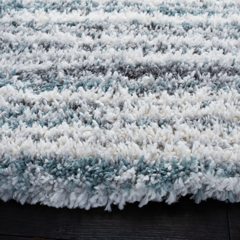 Steelside™ Adam Performance Ivory/Teal Rug & Reviews | Wayfair