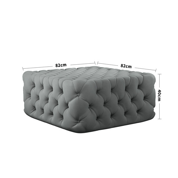 Rosdorf Park Silkgrass Velvet Tufted Square Footstool Ottoman | Wayfair ...