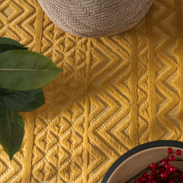 Union Rustic Jakius Yellow Indoor/Outdoor Rug | Wayfair