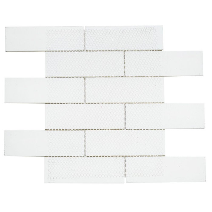 Long Island Mosaics & Tile Athena 12" x 12" Glass Brick Joint Mosaic ...