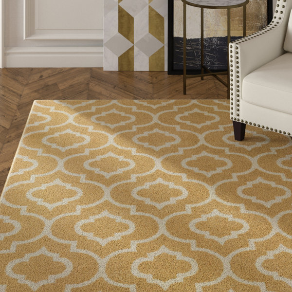 Mercer41 Tindley Performance Gold/ Ivory Rug | Wayfair