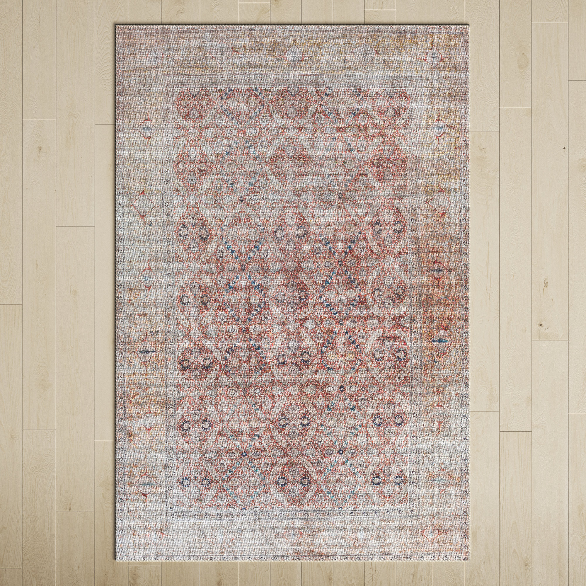 Birch Lane™ Isabella Performance Rust/Cream Rug & Reviews | Wayfair