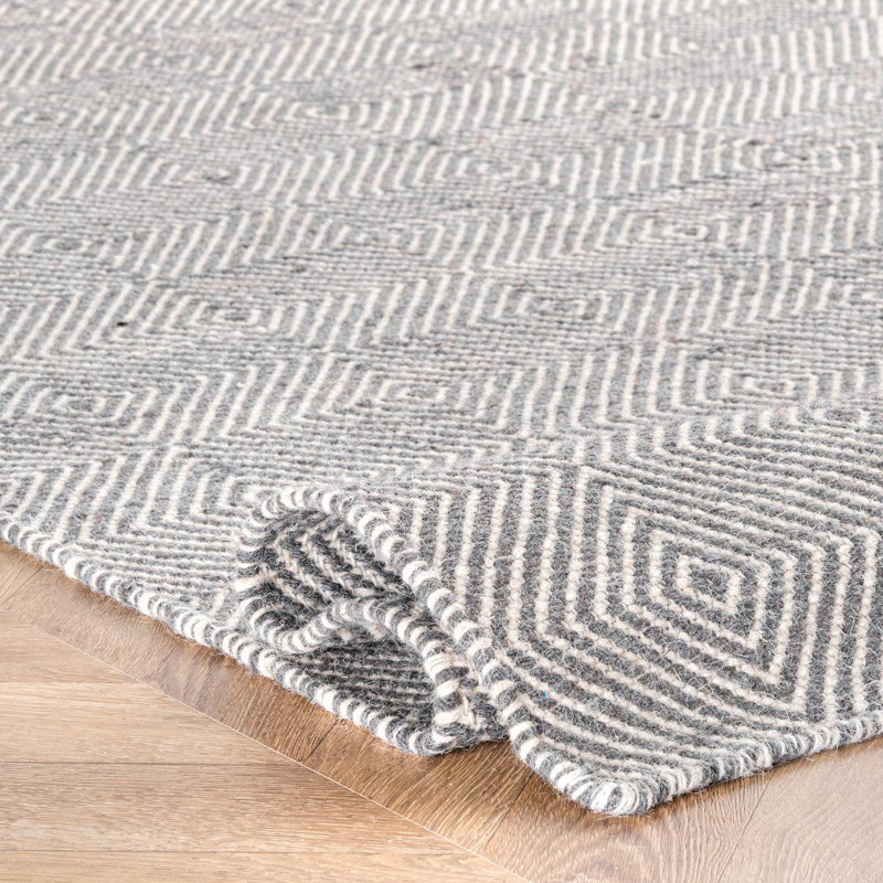 Orren Ellis Handmade Wool Gray Rug & Reviews | Wayfair