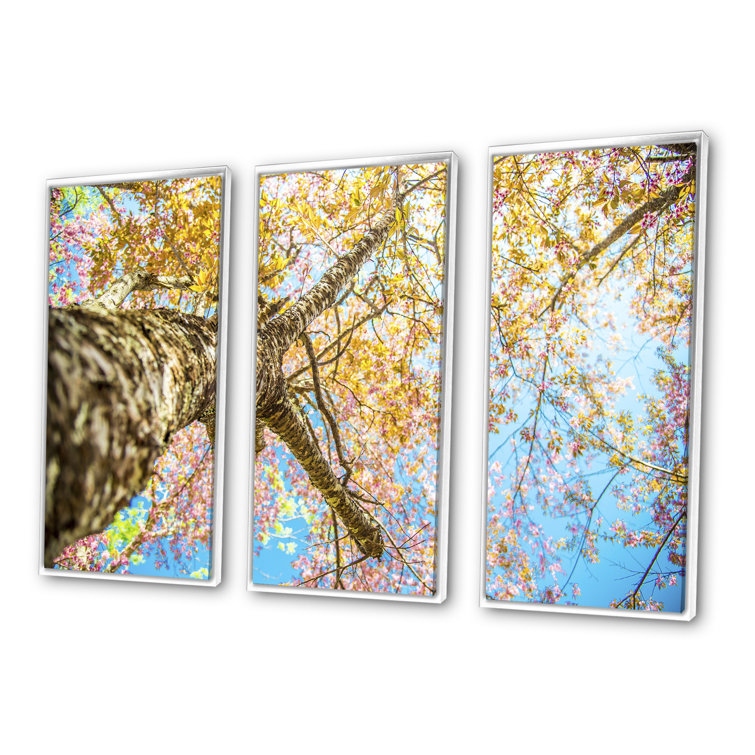 Ebern Designs Under Branch Of Yellow Cherry Tree Framed On Canvas 3 ...