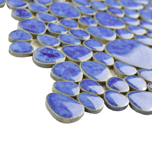 Merola Tile Pebble 11" x 11" Porcelain Pebbles/Rocks Mosaic Wall ...