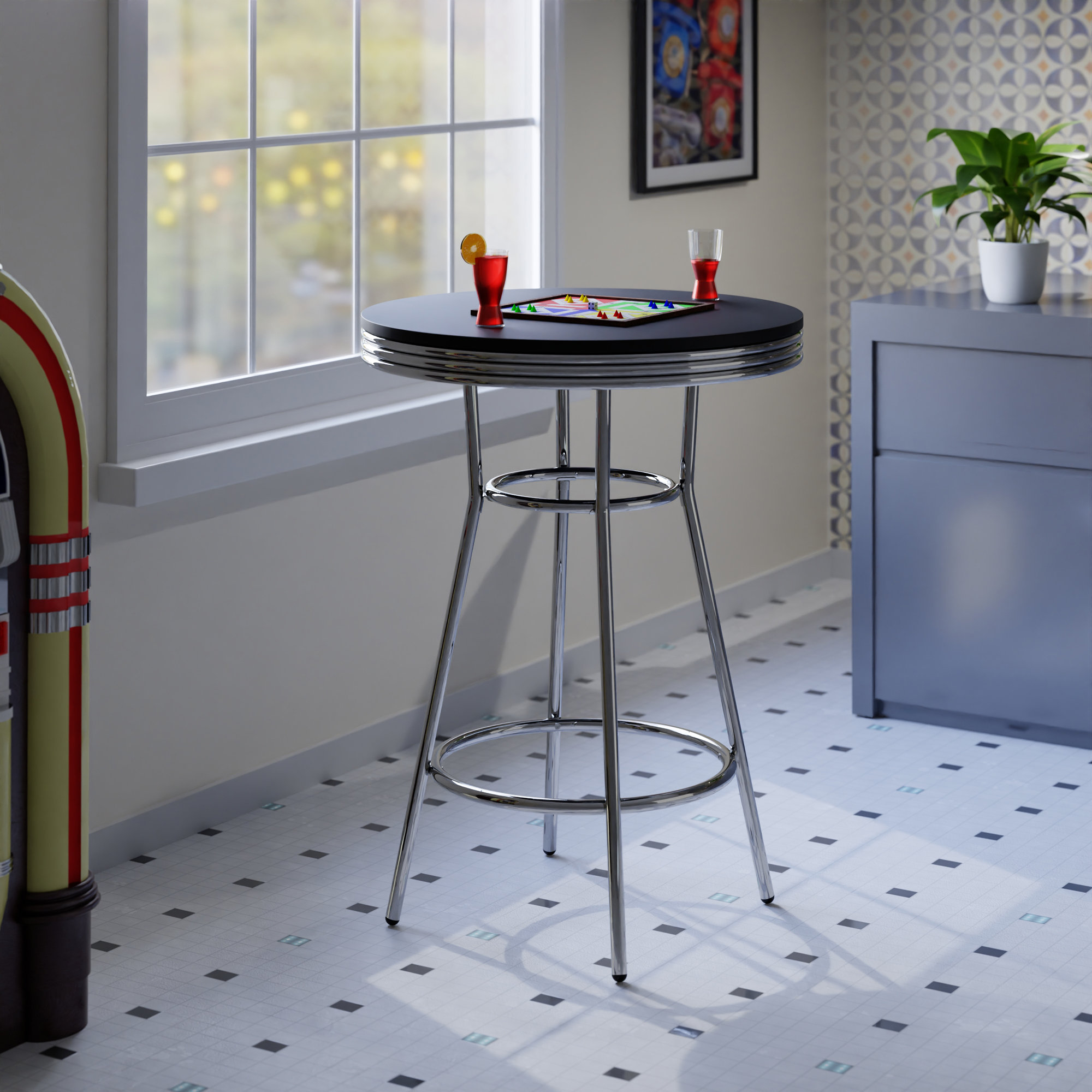 Ebern Designs Dakobe Modern Metal Pub Table & Reviews | Wayfair