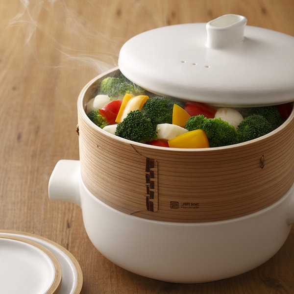 JiaInc. 9.25" Ceramic/Terra Cotta/Wood Food Steamer & Reviews | Wayfair