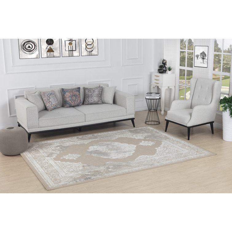 Surya B.V. Light Beige/White Rug | Wayfair.co.uk