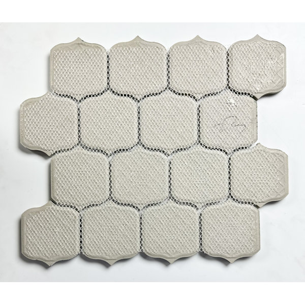 Abolos Classical Lantern Blue Ornate 12" x 12" Straight Edge Porcelain ...