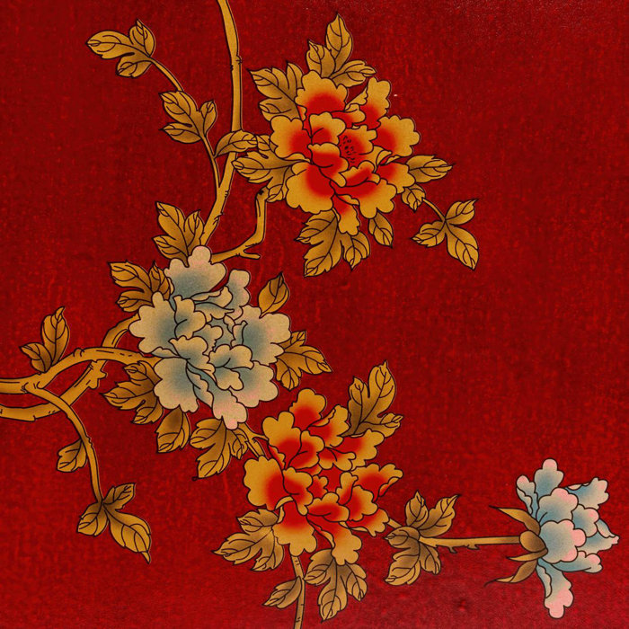 Oriental Furniture Red Lacquer Cabinet - Courtyard | Wayfair