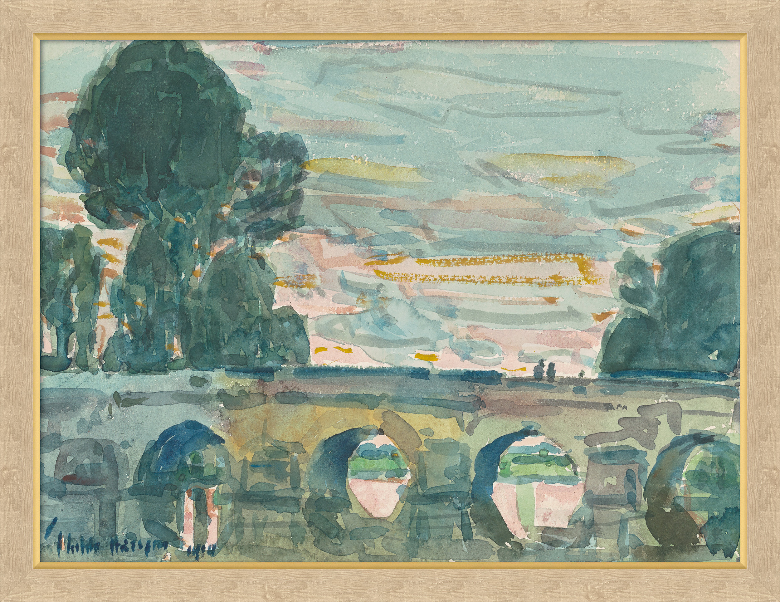 Birch Lane™ The Bridge At Grez - Picture Frame Painting | Wayfair