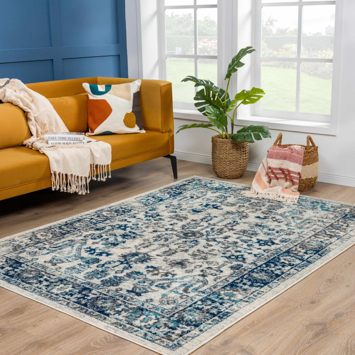 Ophelia & Co. Hyde Performance Blue Rug & Reviews | Wayfair