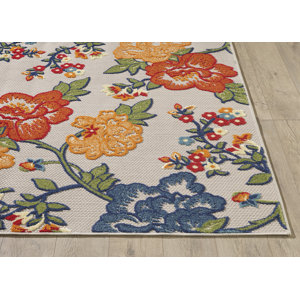 Wade Logan® Ivory Indoor/Outdoor Rug & Reviews | Wayfair