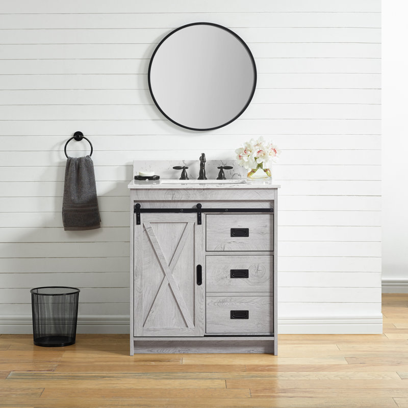 Sand & Stable Jillian 30'' Free-standing Single Bathroom Vanity with ...