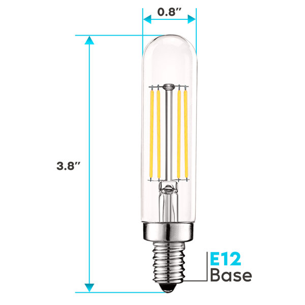 Luxrite 5 Watt (60 Watt Equivalent) T6 T6.5 LED Dimmable Light Bulb ...