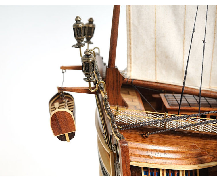 Old Modern Handicrafts HMS Victory with Table Top Display Case | Wayfair