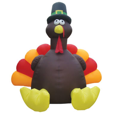 The Holiday Aisle® Air Blown Turkey in Pot Inflatable | Wayfair