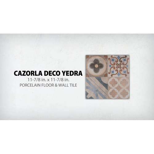 Merola Tile Cazorla Deco 12" x 12" Porcelain Patterned Singular Floor ...