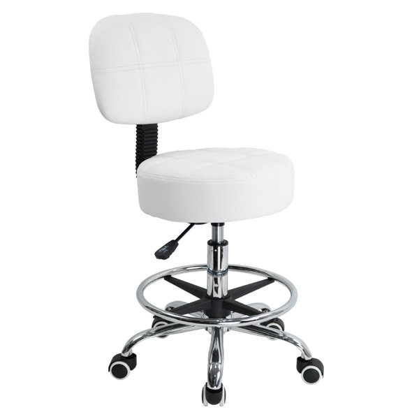 Inbox Zero Height Adjustable Lab Stool with Footrest & Reviews | Wayfair