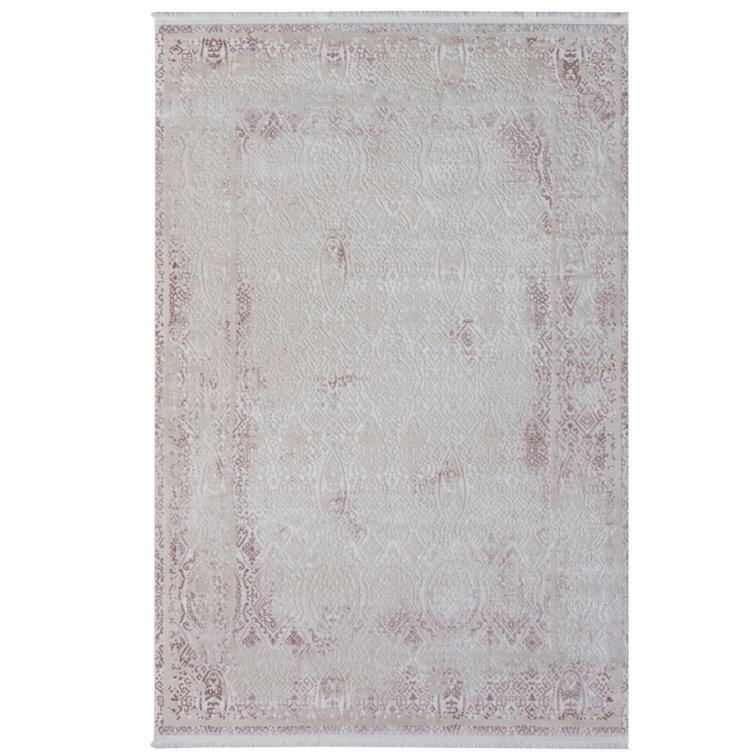 Langley Street Brian Machine Woven Beige/Pink Rug | Wayfair.co.uk