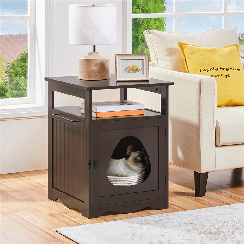 Archie & Oscar™ Hartlyn Cat Litter Box Enclosure Lockable Wooden Pet ...