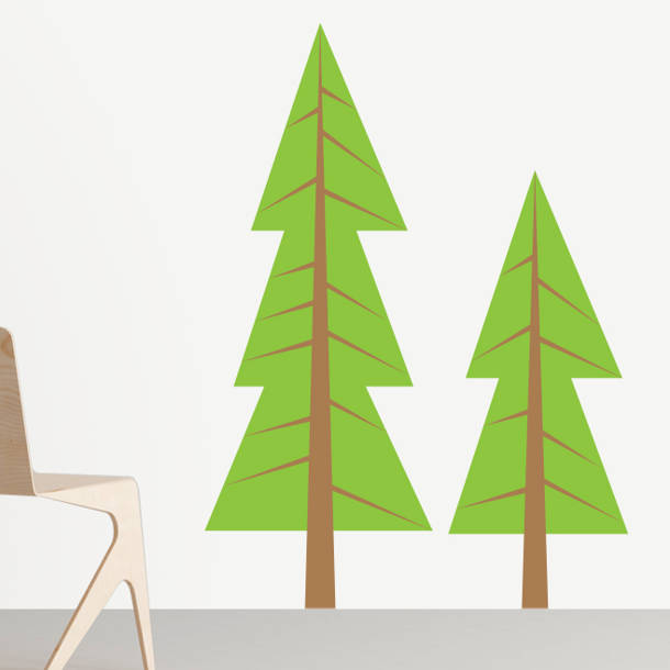 Sunny Decals 2 Piece Modern Pine Tree Wall Decal Set | Wayfair